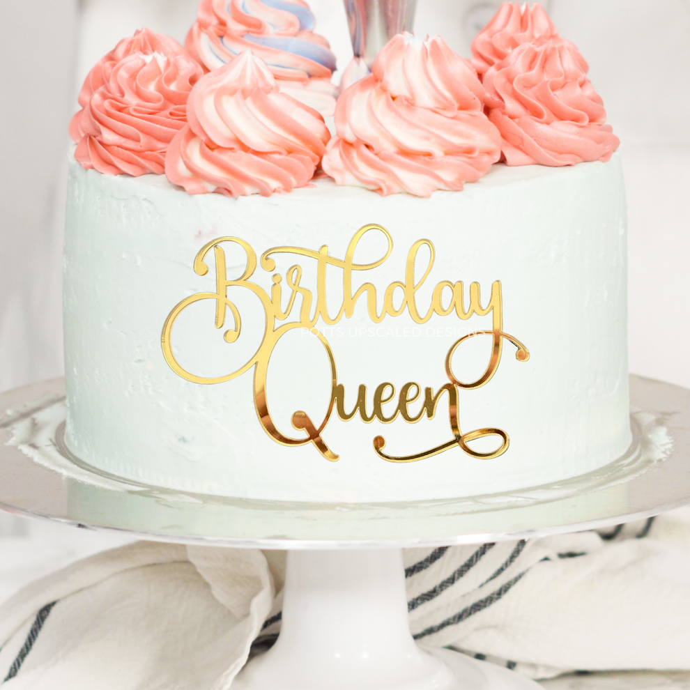 Birthday Queen Cake Topper or Charm for Her Birthday Party Cake – Potts ...
