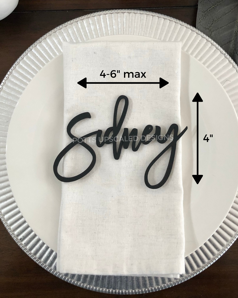 Personalized Wood Name Place Card - Table Setting – Potts Upscaled ...