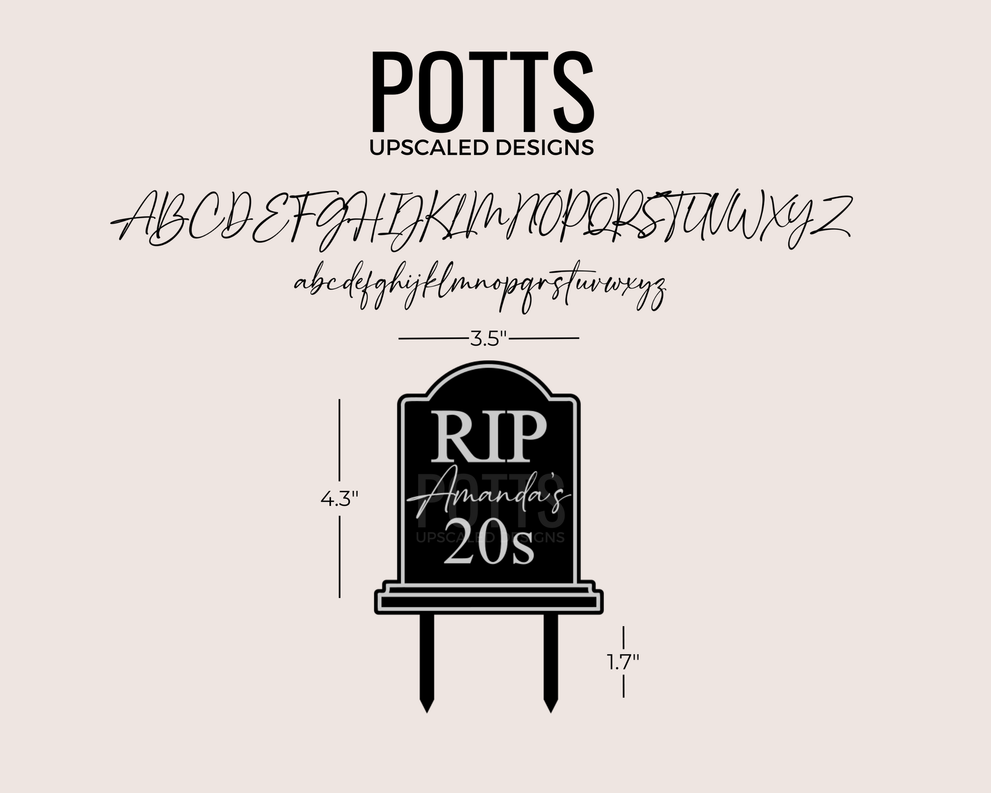 RIP 20s Tombstone Birthday Cake Topper – Potts Upscaled Designs LLC