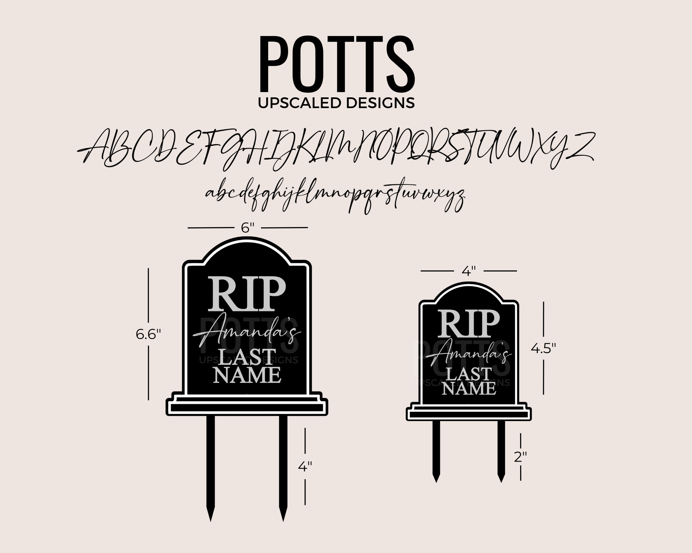 RIP Last Name Tombstone Bachelorette Cake Topper – Potts Upscaled ...