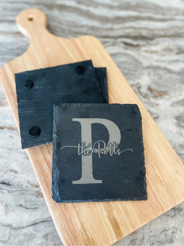Personalized Slate Coasters - Set of 4 – Potts Upscaled Designs LLC