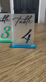 Wedding Table Numbers, Gold Mirror, Frosted Table Signs, Wedding Decor ...